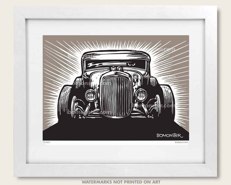 Hot Rod Signed Litho Art Print a Rod - Etsy
