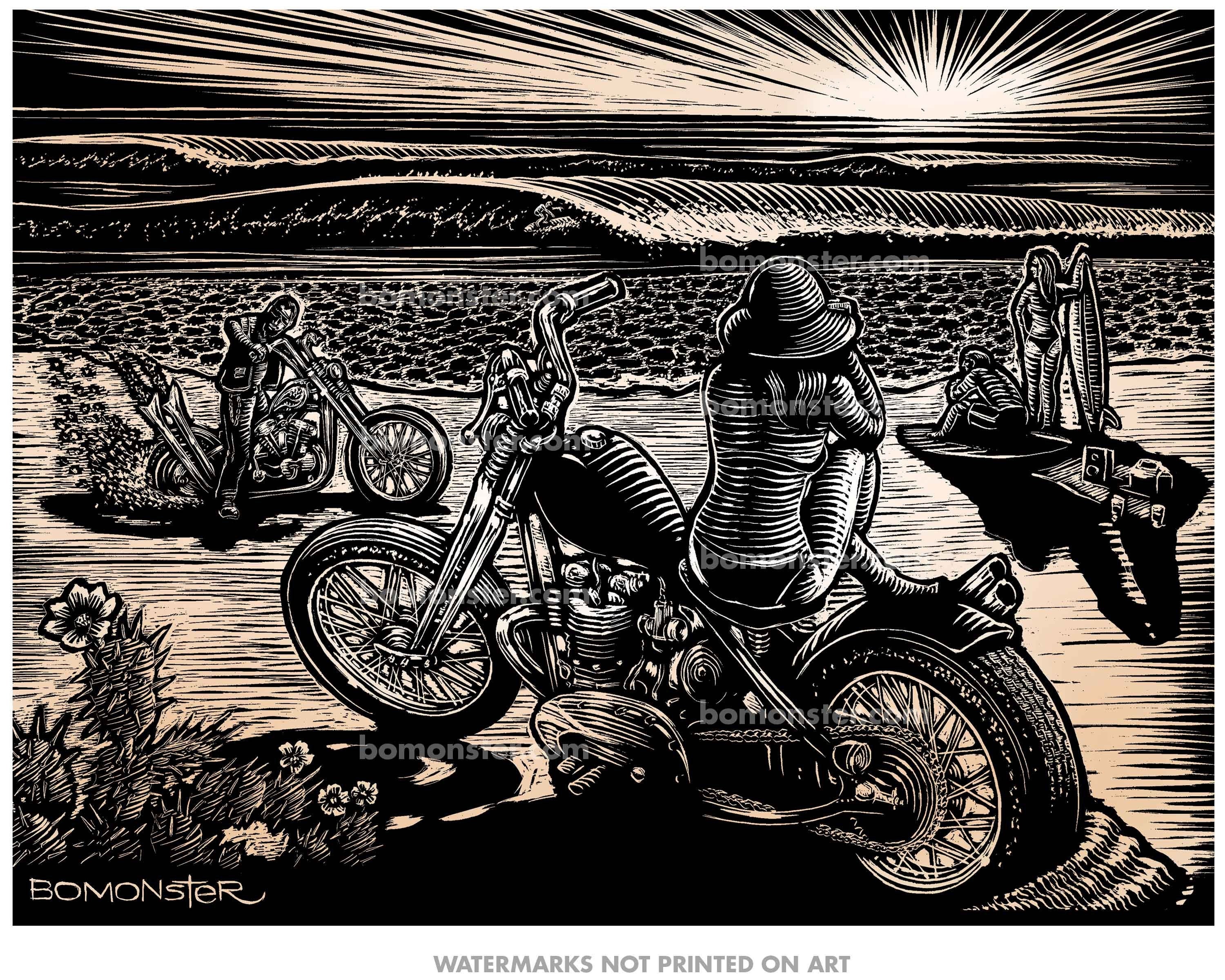 Chopper Motorcycle Drawings