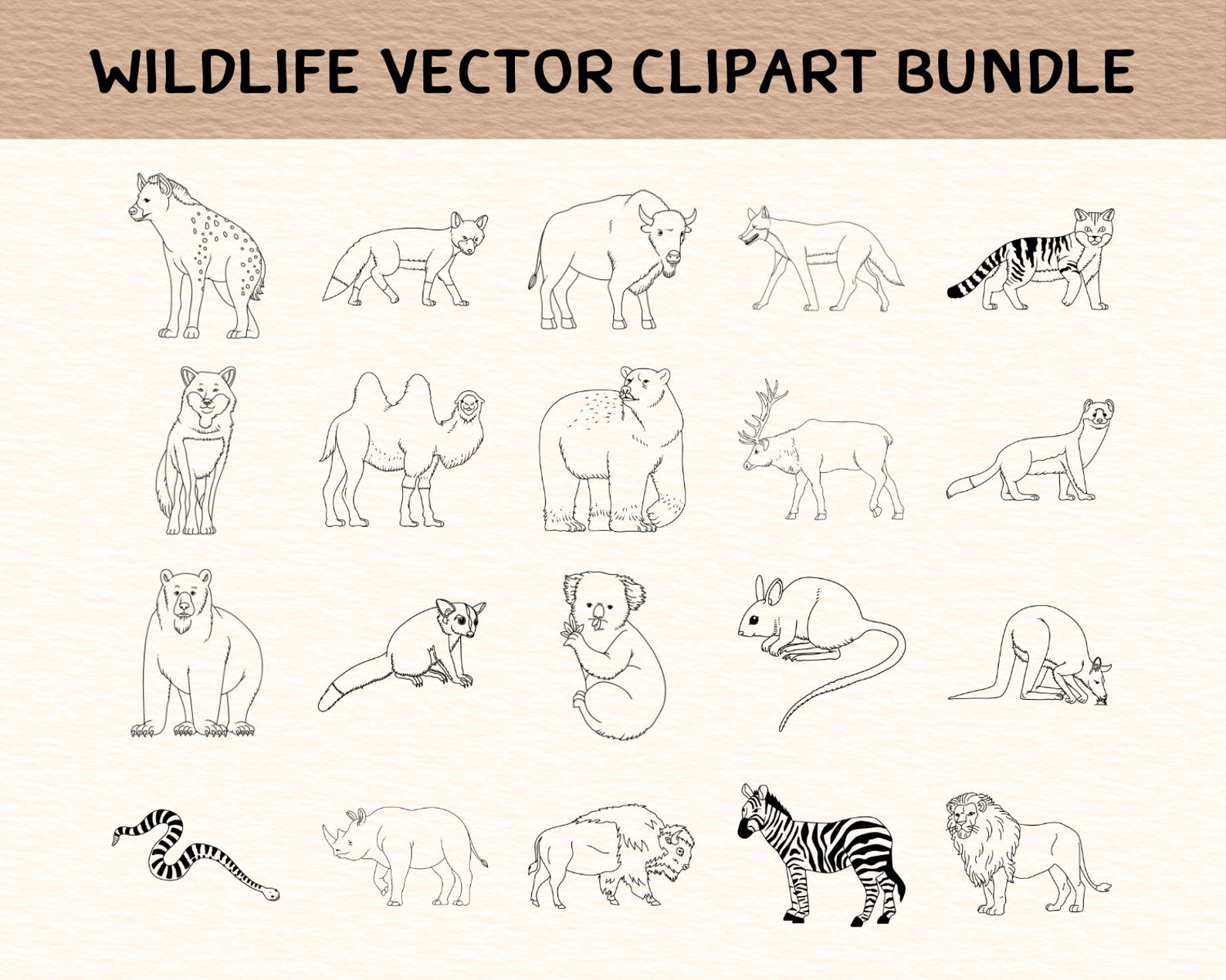 Wildlife Vector Clipart Bundle | Wildlife Vector Clipart | Wildlife ...