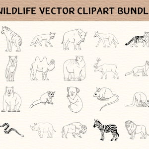 Wildlife Vector Clipart Bundle | Wildlife Vector Clipart | Wildlife ...