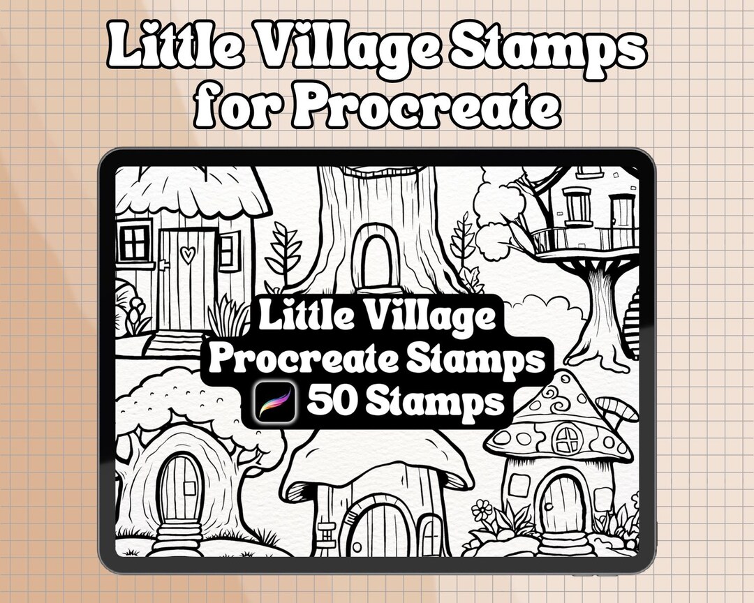 50 Little Village Procreate Stamps | Little Village Brush Stamps ...