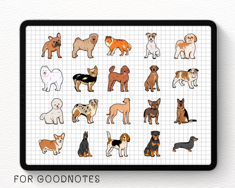 Dog Goodnotes Stickers Dog Digital Stickers Dog Planner Stickers Dog ...