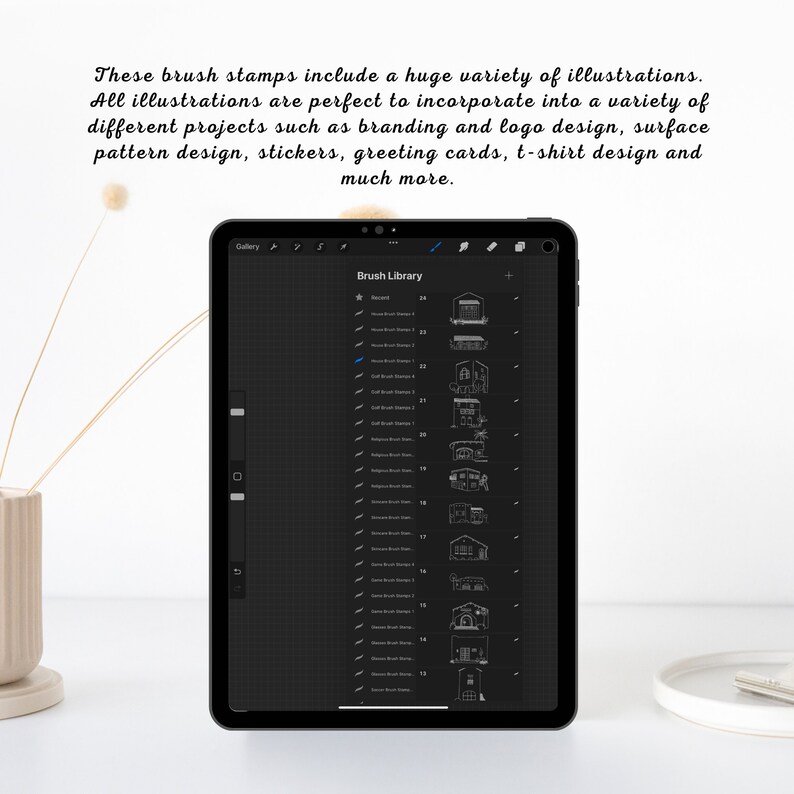 100 House Brush Stamps | Procreate House Brush Stamps | House Procreate ...