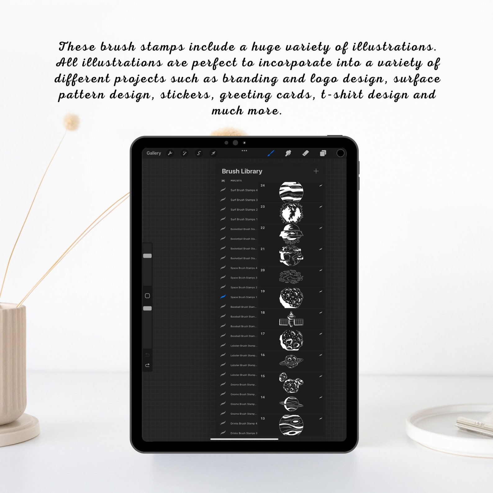 100 Space Brush Stamps Procreate Space Brush Stamps Space Procreate Stamps Procreate Space ...