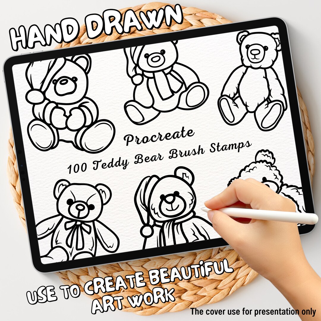 100 Teddy Bear Brush Stamps | Procreate Teddy Bear Brush Stamps | Teddy ...