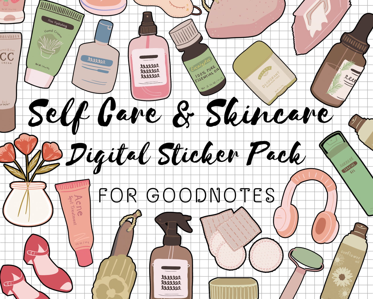 Self Care and Skincare Goodnotes Stickers | Self Care and Skincare ...