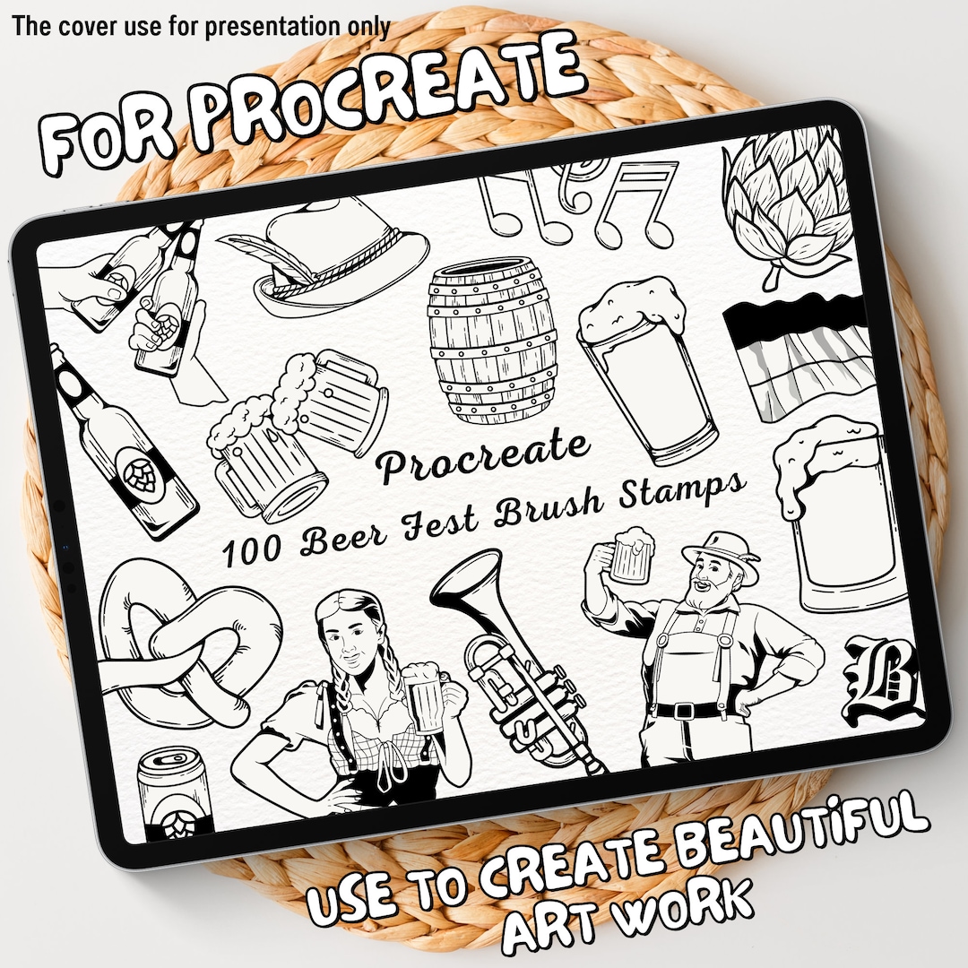100 Beer Fest Brush Stamps | Procreate Beer Fest Brush Stamps | Beer ...