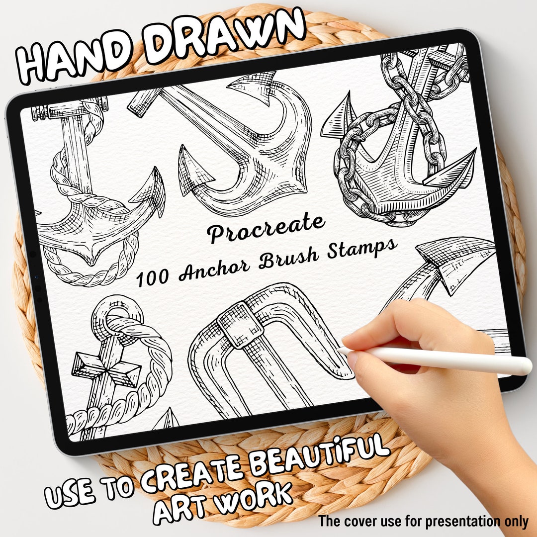 Anchor Stamps for Procreate, Digital Nautical Design Brushes, Marine ...