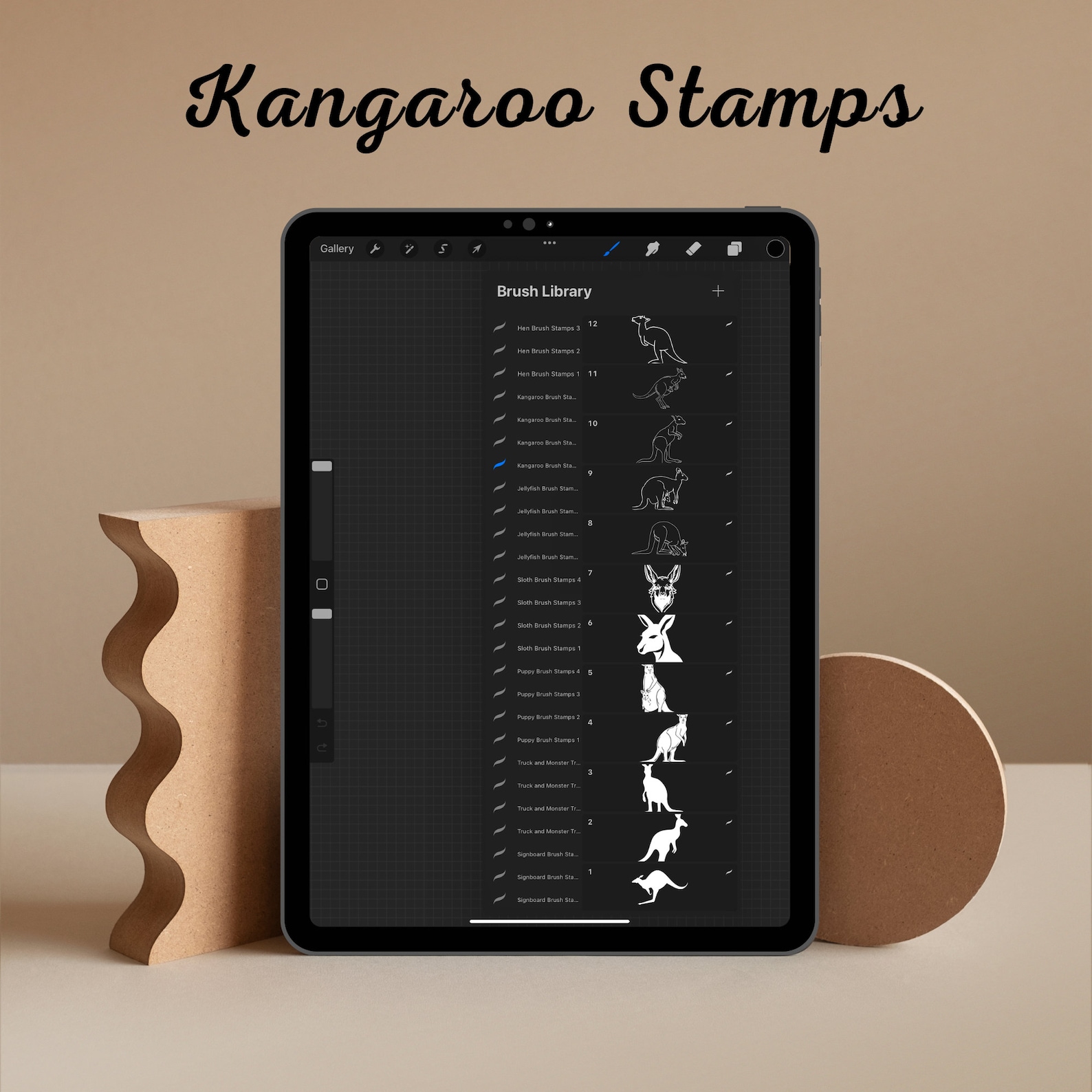 100 Kangaroo Brush Stamps | Procreate Kangaroo Brush Stamps | Kangaroo ...