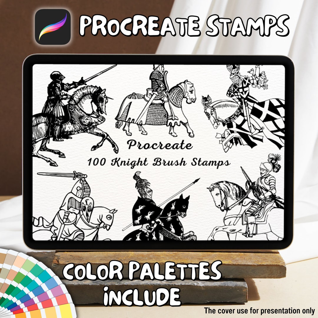 100 Knight Brush Stamps | Procreate Knight Brush Stamps | Knight ...