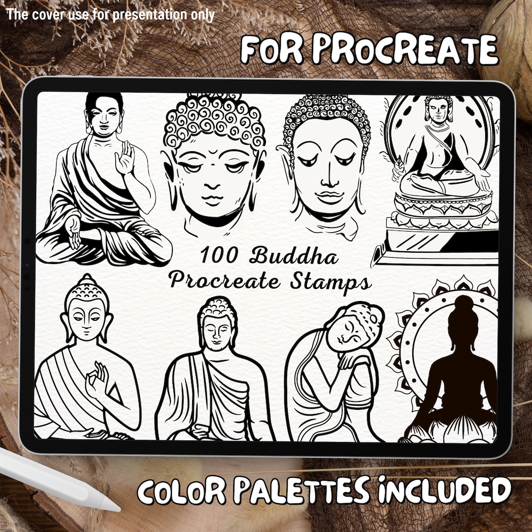 100 Buddha Brush Stamps | Procreate Buddha Brush Stamps | Buddha ...