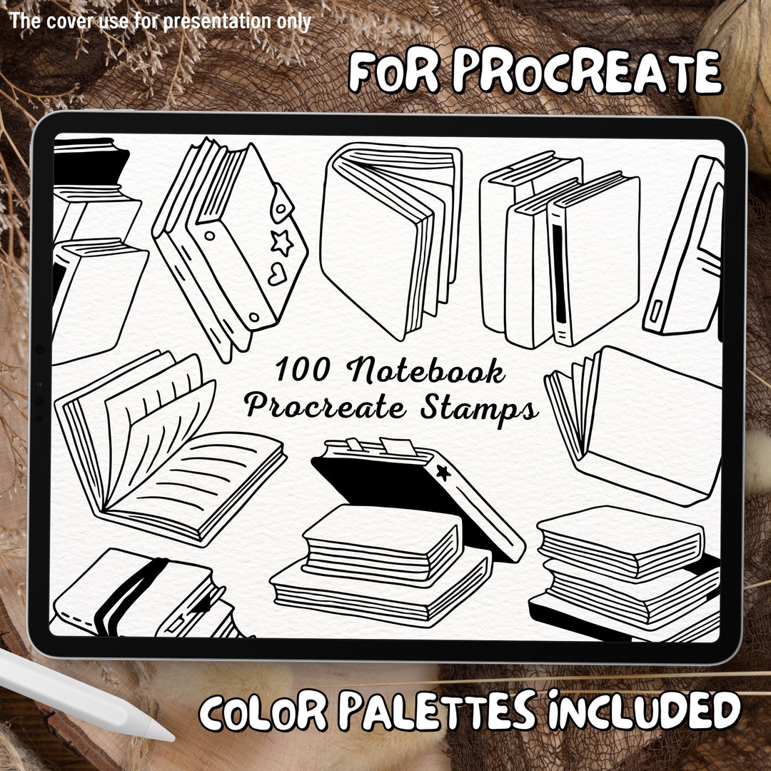 100 Notebook Brush Stamps | Procreate Notebook Brush Stamps | Notebook ...