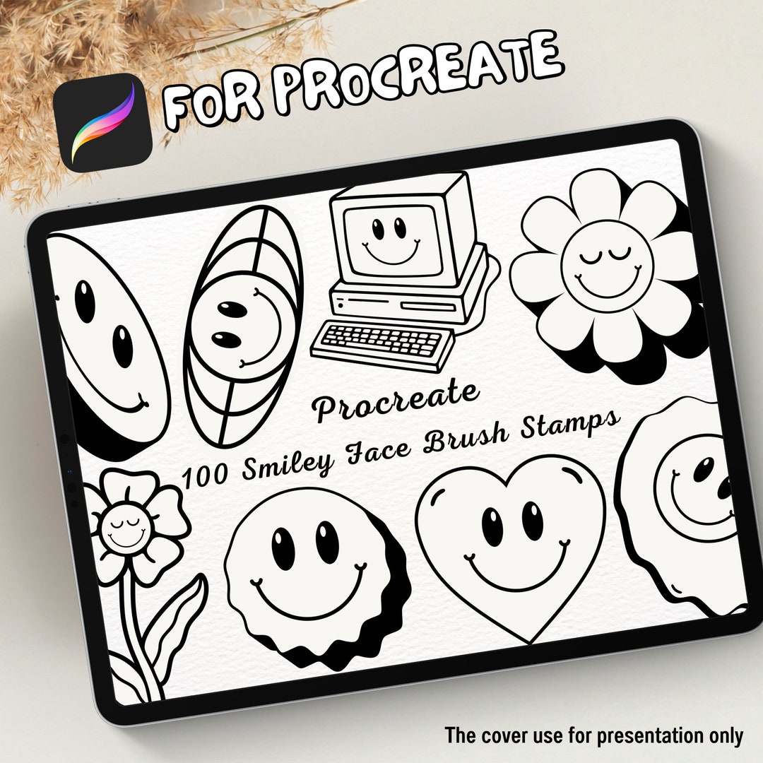 100 Smiley Face Brush Stamps | Procreate Smiley Face Brush Stamps ...