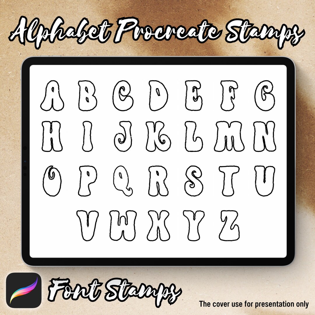 Alphabet Brush Stamps | Procreate Alphabet Brush Stamps | Alphabet ...