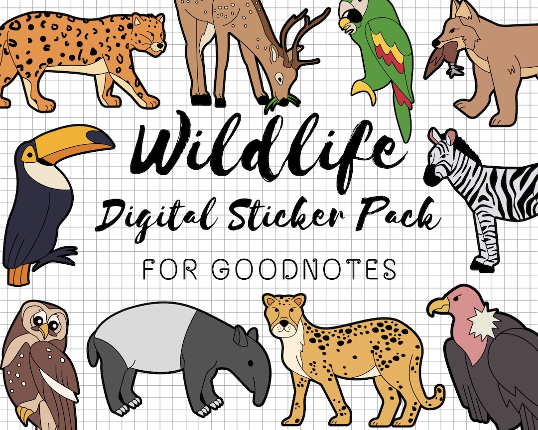 Wildlife Goodnotes Stickers | Wildlife Digital Stickers | Wildlife ...
