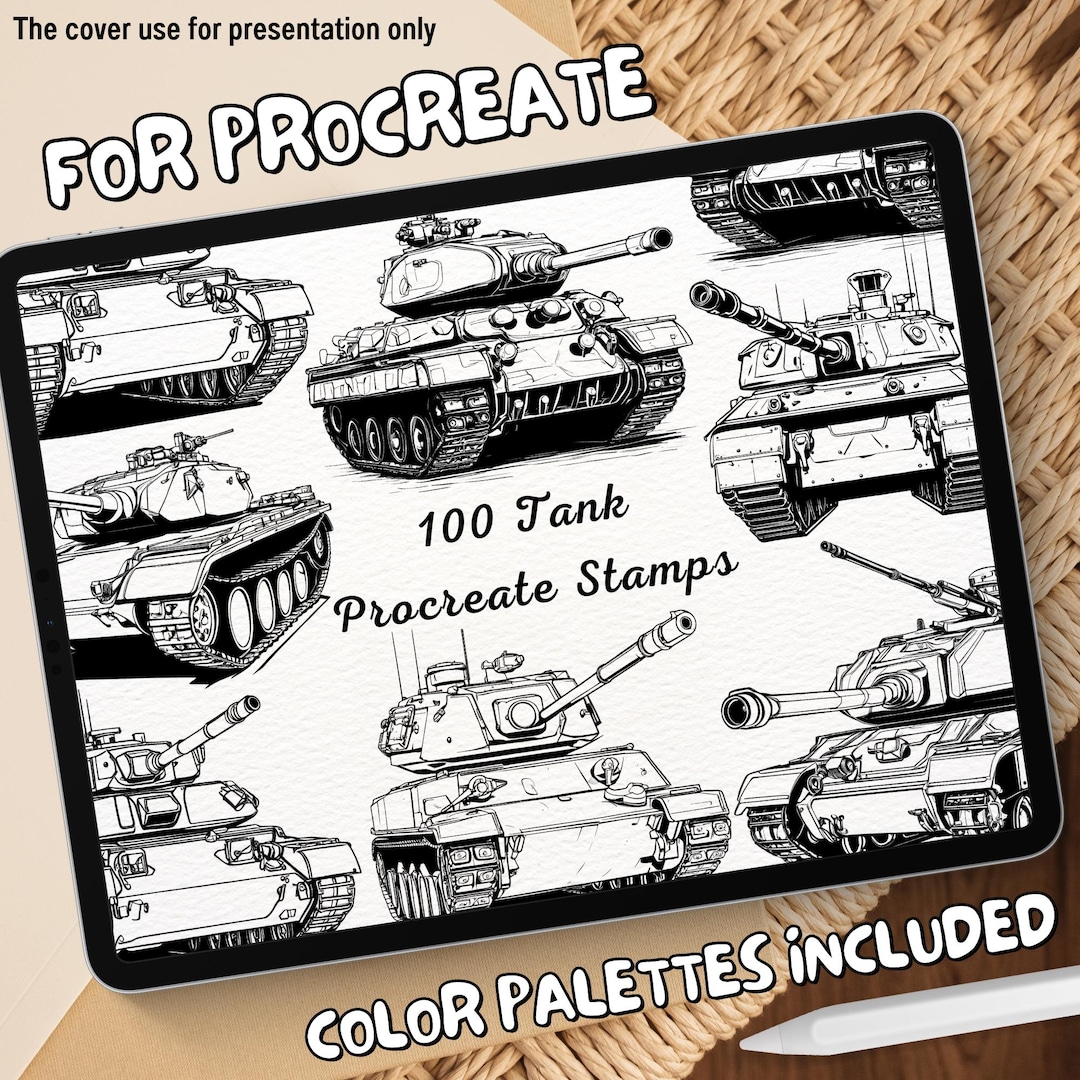 100 Tank Brush Stamps | Procreate Tank Brush Stamps | Tank Procreate ...