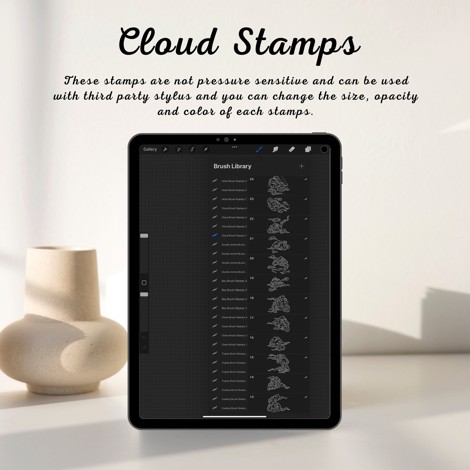100 Cloud Brush Stamps | Procreate Cloud Brush Stamps | Cloud Procreate ...