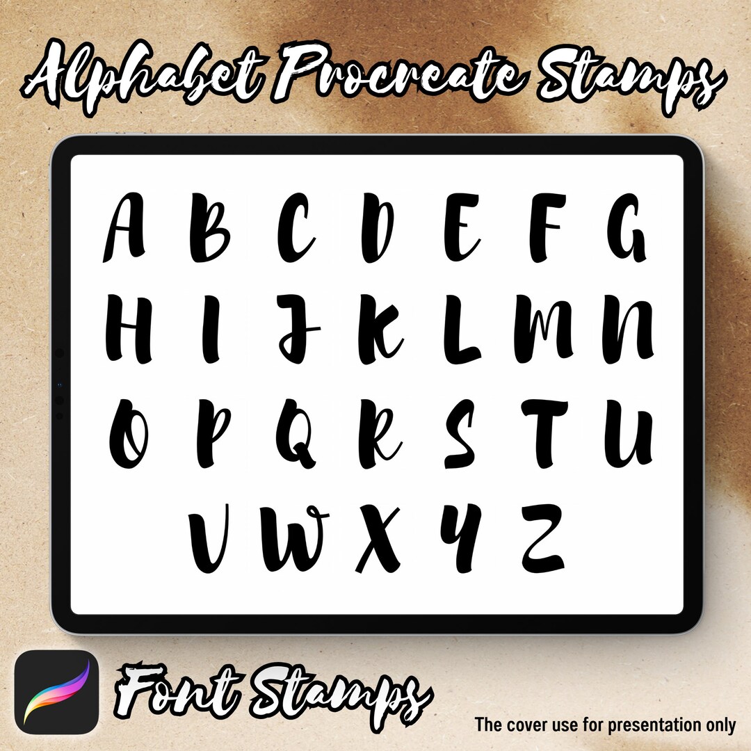 Alphabet Brush Stamps | Procreate Alphabet Brush Stamps | Alphabet ...