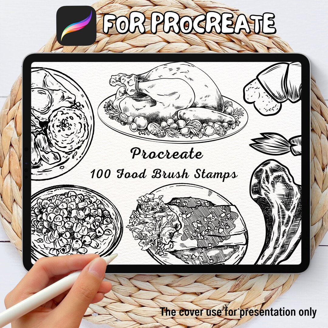 100 Food Brush Stamps | Procreate Food Brush Stamps | Food Procreate ...