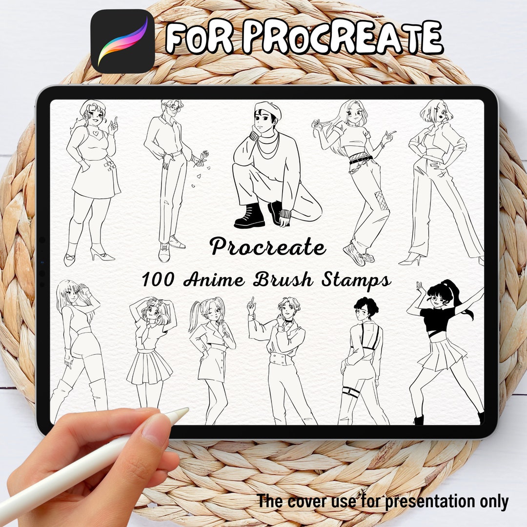 100 Anime Brush Stamps | Procreate Anime Brush Stamps | Anime Procreate ...