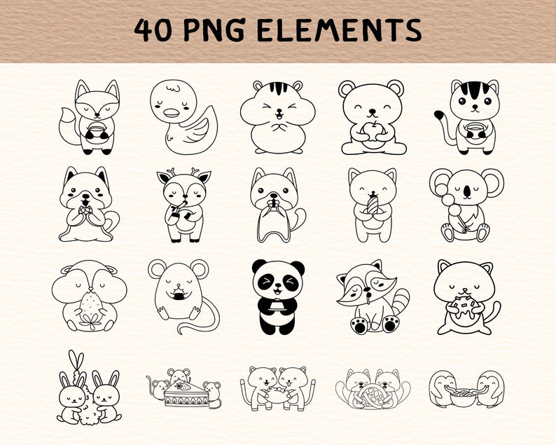 Cute Animal Vector Clipart Bundle | Cute Animal Vector Clipart | Cute ...