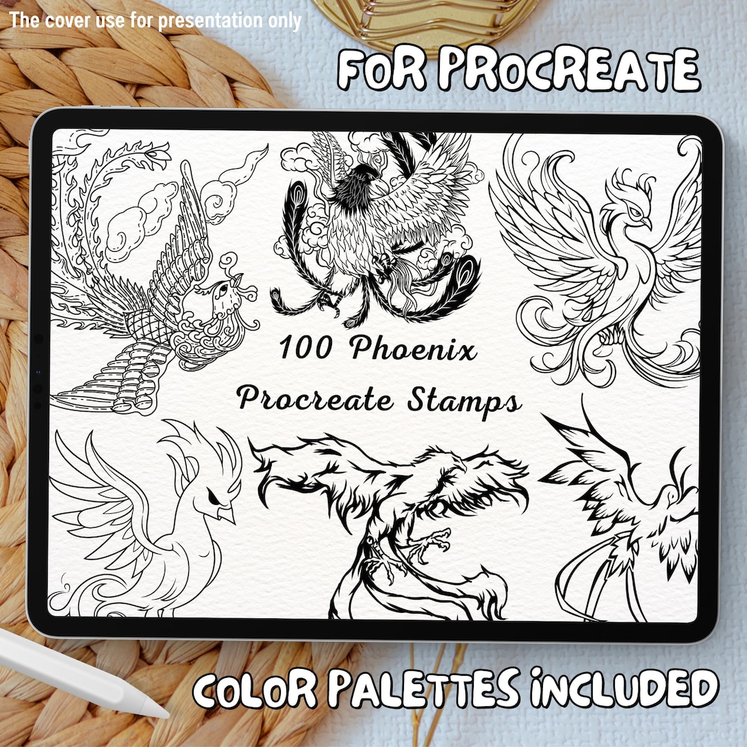 100 Phoenix Brush Stamps | Procreate Phoenix Brush Stamps | Phoenix ...