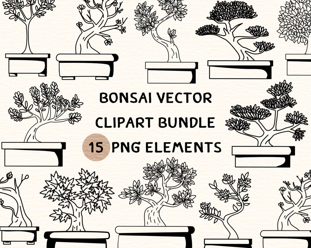 Bonsai Vector Clipart Bundle | Bonsai Vector Clipart | Bonsai Clipart ...