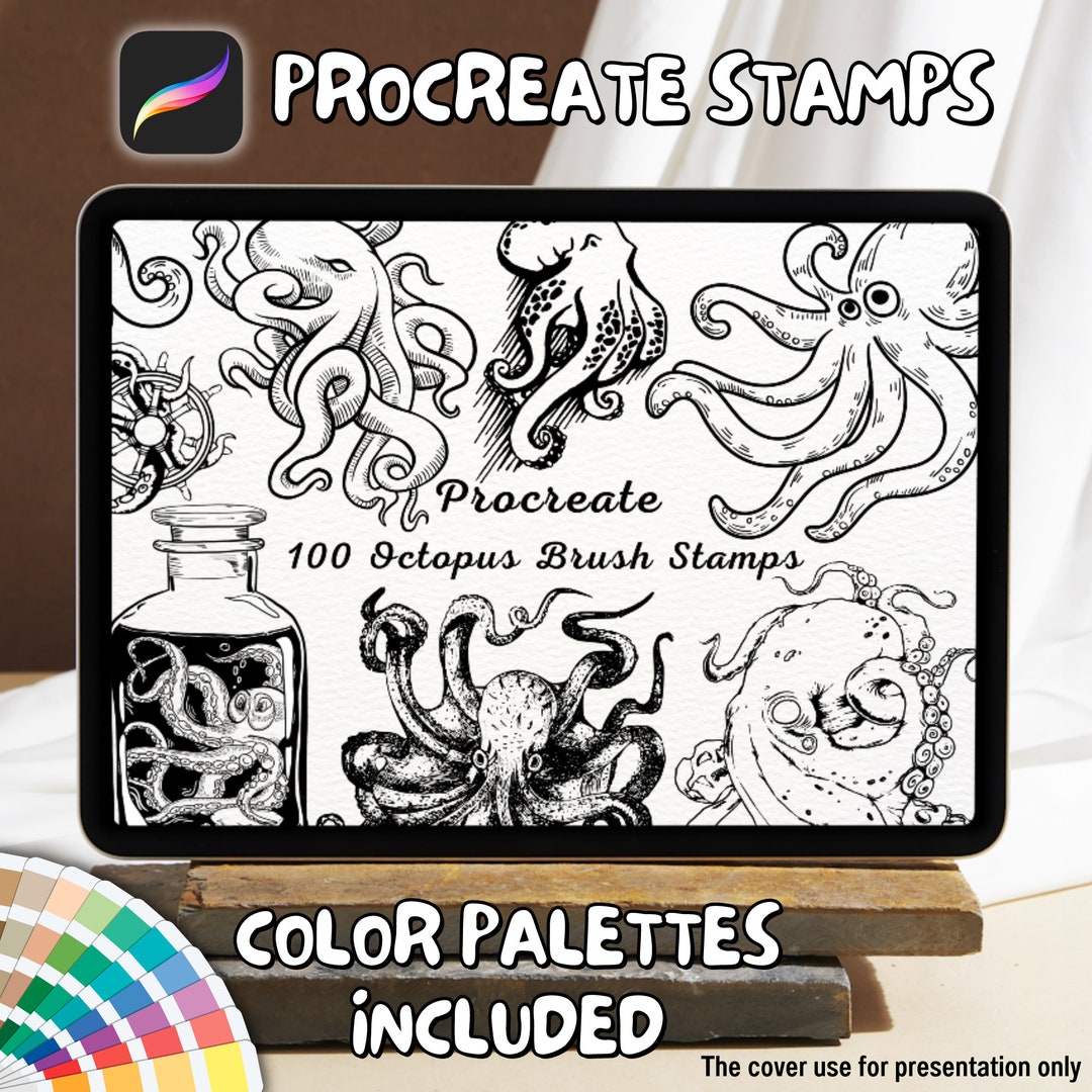 100 Octopus Brush Stamps | Procreate Octopus Brush Stamps | Octopus Procreate Stamps | Procreate ...