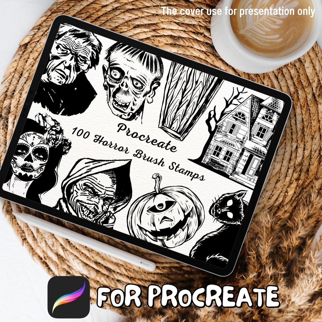 100 Horror Brush Stamps | Procreate Horror Brush Stamps | Horror ...