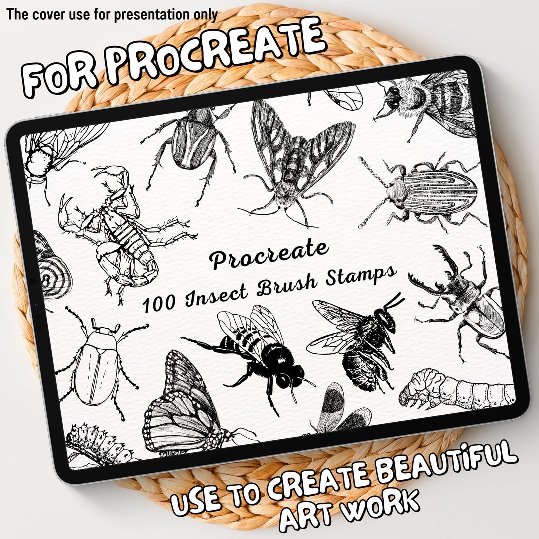 100 Insect Brush Stamps | Procreate Insect Brush Stamps | Insect ...