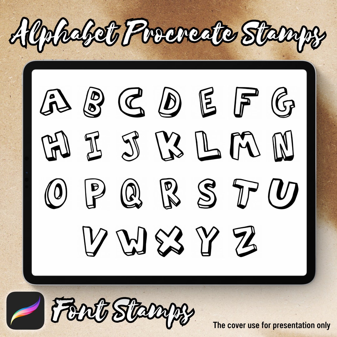 Alphabet Brush Stamps | Procreate Alphabet Brush Stamps | Alphabet ...