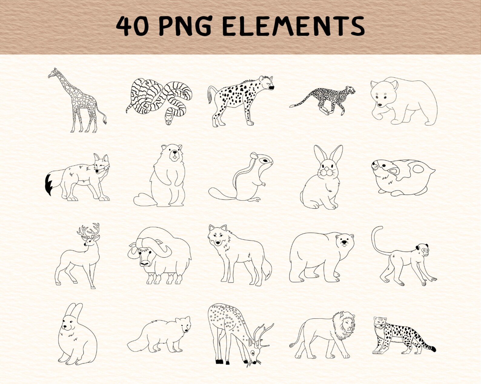 Wildlife Vector Clipart Bundle Wildlife Vector Clipart Wildlife Clipart ...