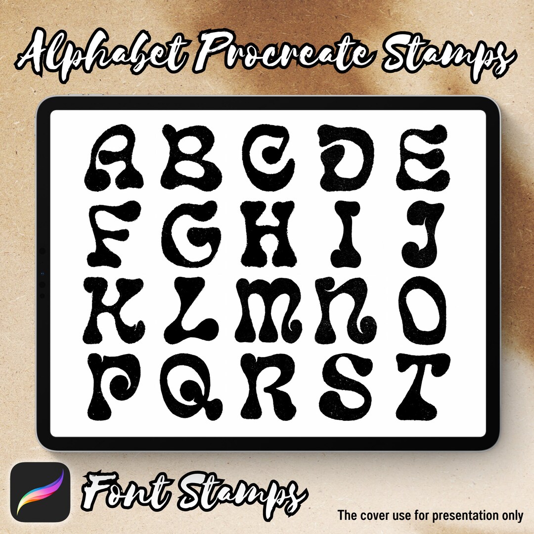 Alphabet Brush Stamps | Procreate Alphabet Brush Stamps | Alphabet ...