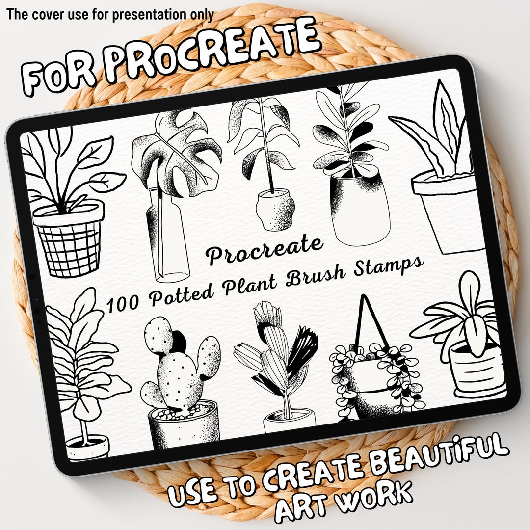 100 Potted Plant Brush Stamps | Procreate Potted Plant Brush Stamps ...