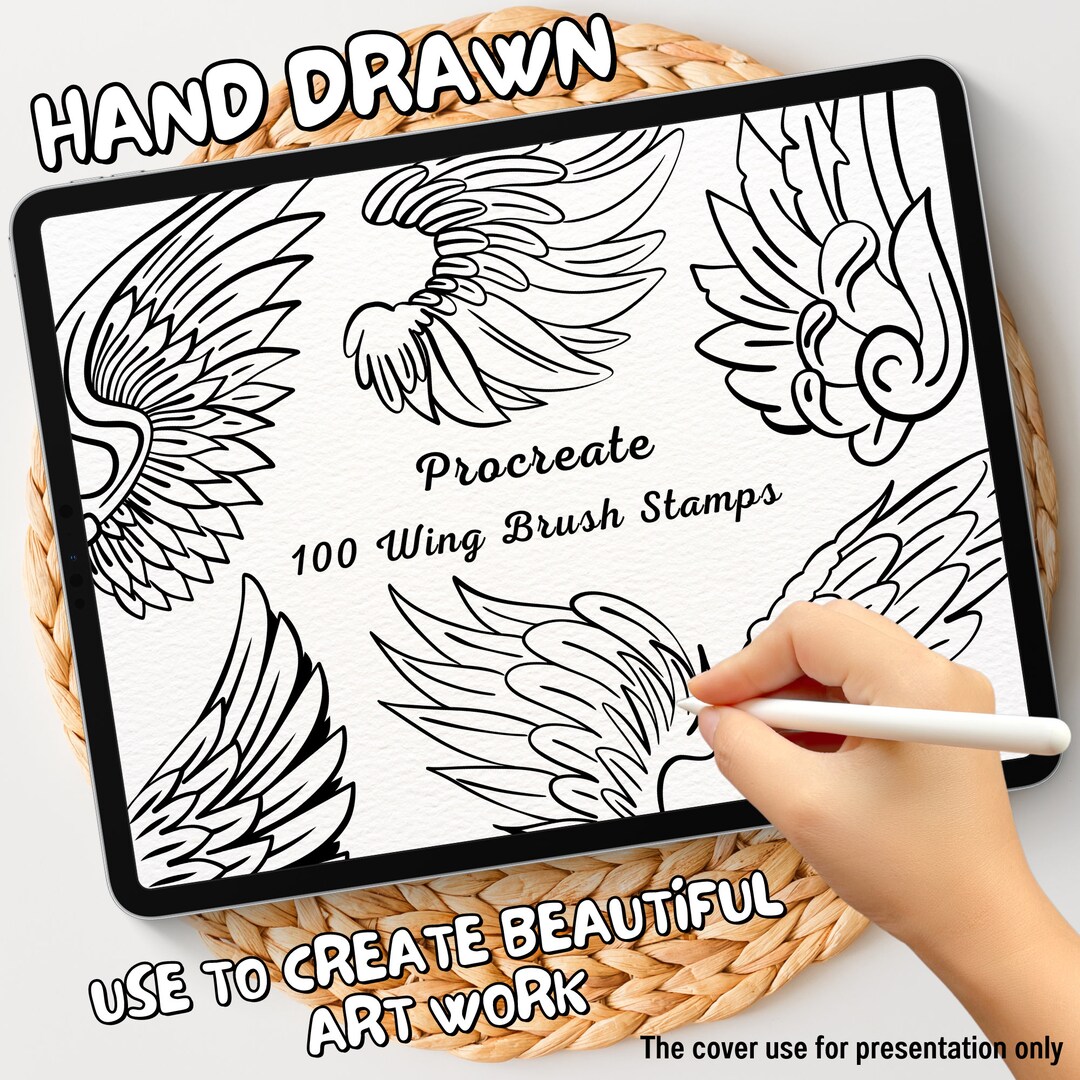 100 Wing Brush Stamps | Procreate Wing Brush Stamps | Wing Procreate ...