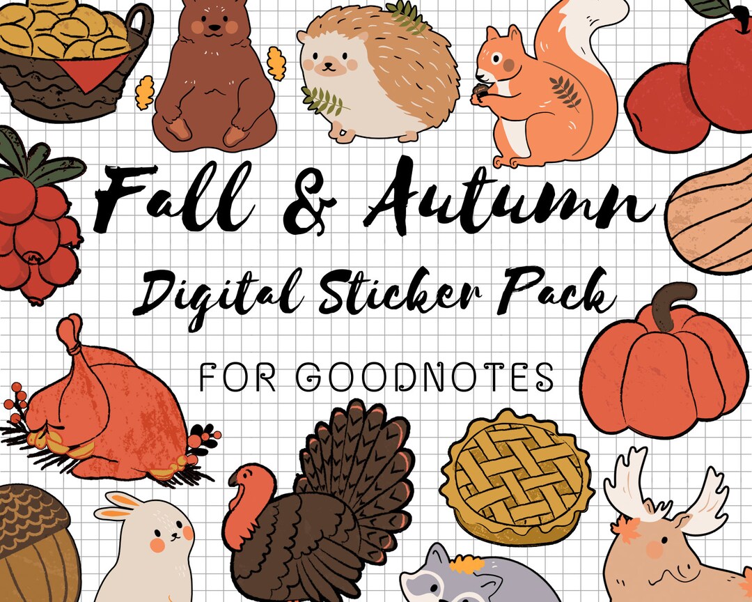 Fall and Autumn Goodnotes Stickers | Fall and Autumn Digital Stickers ...