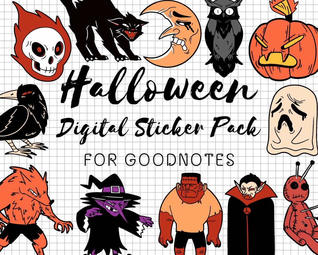 Halloween Goodnotes Stickers | Halloween Digital Stickers | Halloween ...