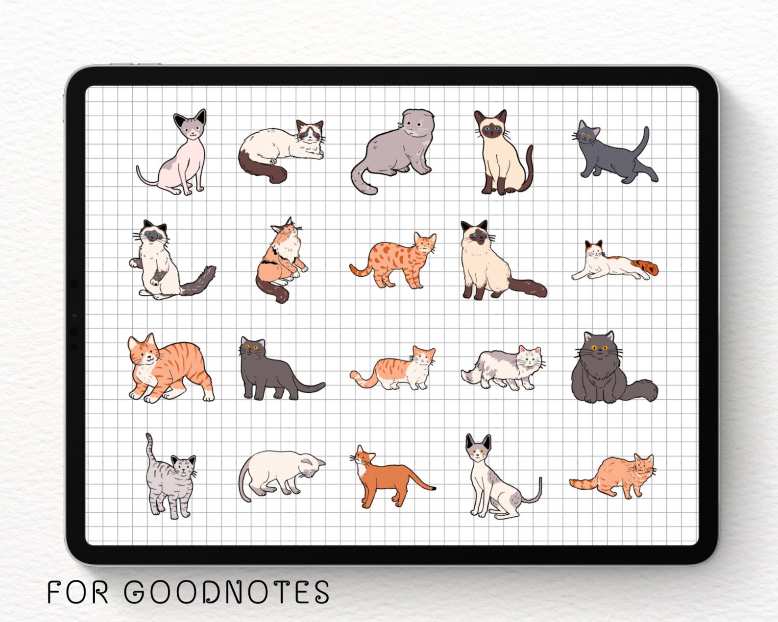 Cat Goodnotes Stickers | Cat Digital Stickers | Cat Planner Stickers ...