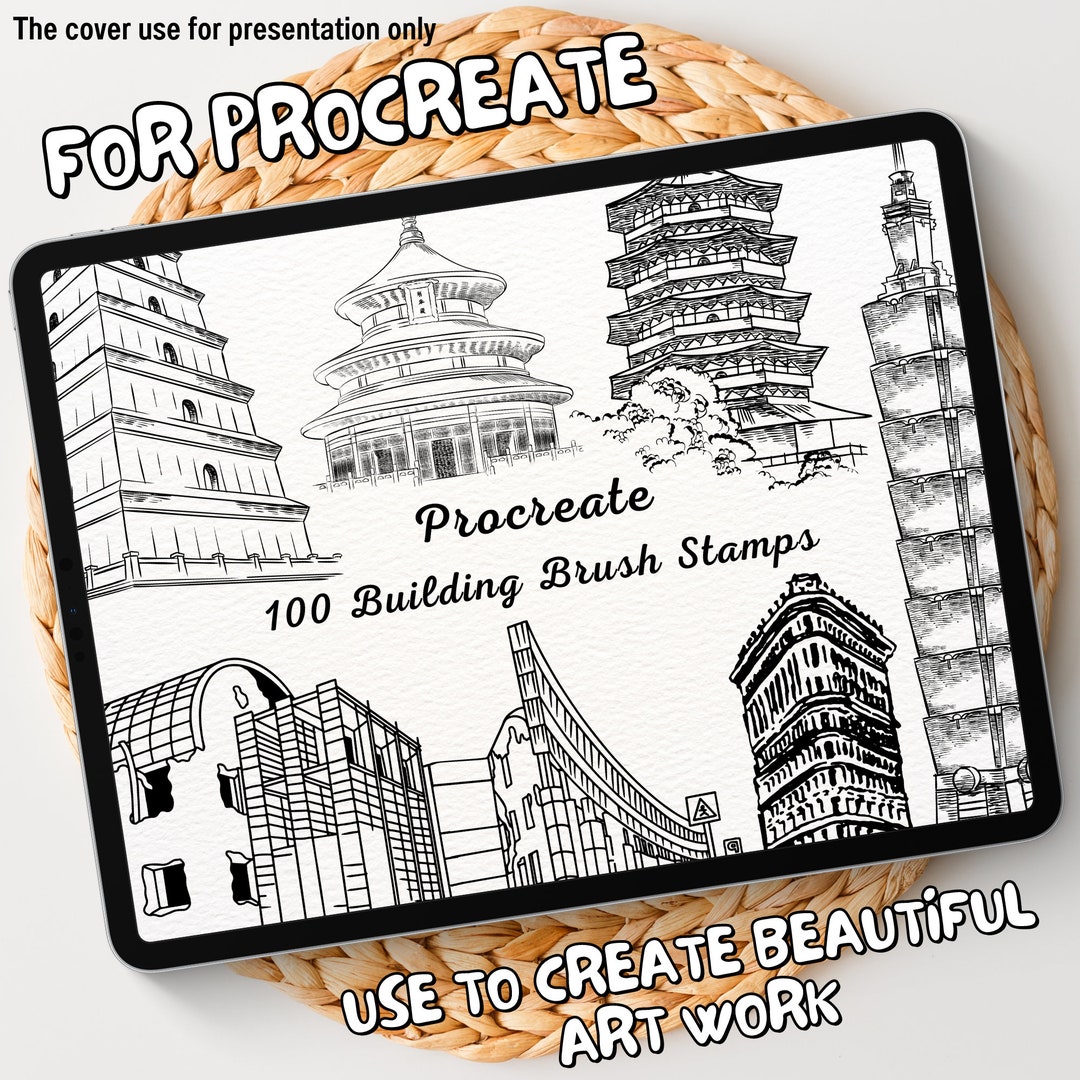 100 Building Brush Stamps | Procreate Building Brush Stamps | Building ...