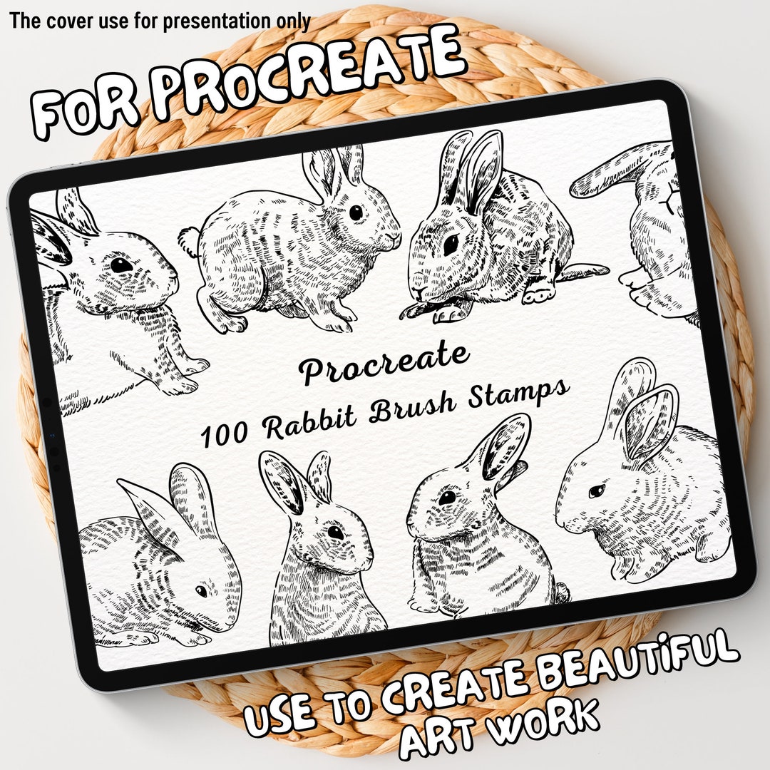 100 Rabbit Brush Stamps | Procreate Rabbit Brush Stamps | Rabbit ...