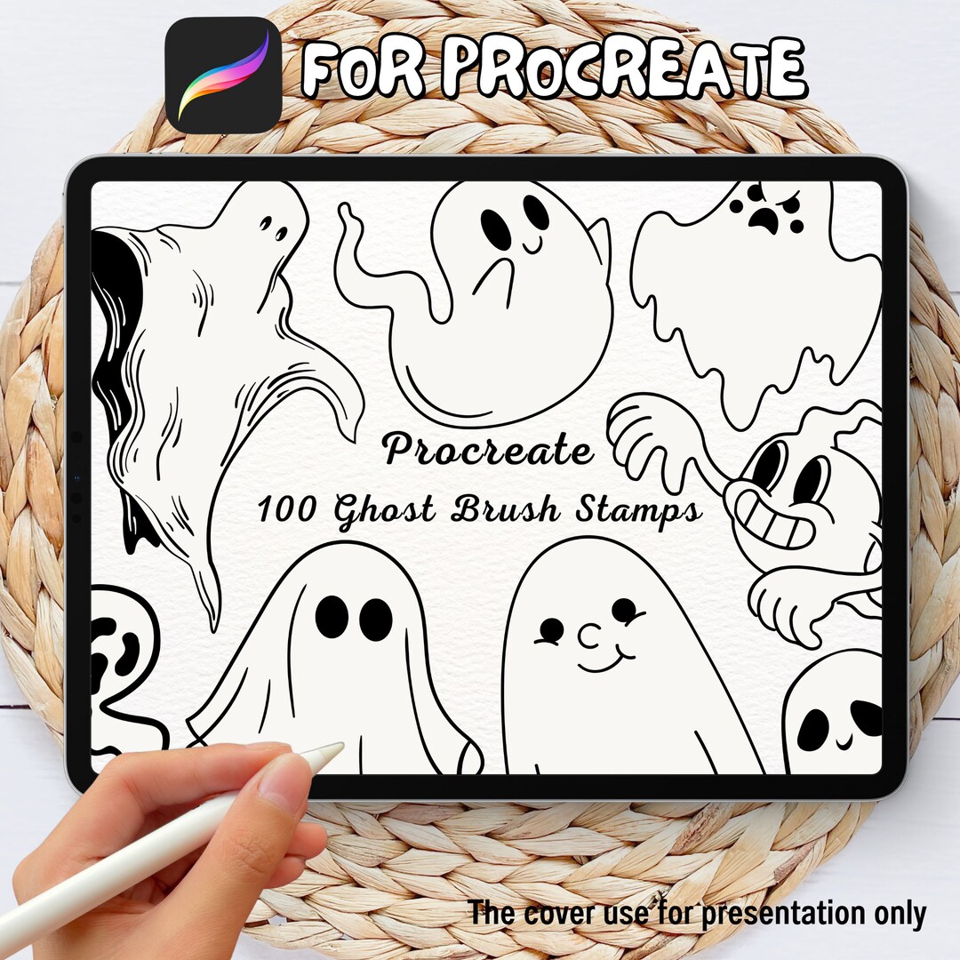 100 Ghost Brush Stamps | Procreate Ghost Brush Stamps | Ghost Procreate ...