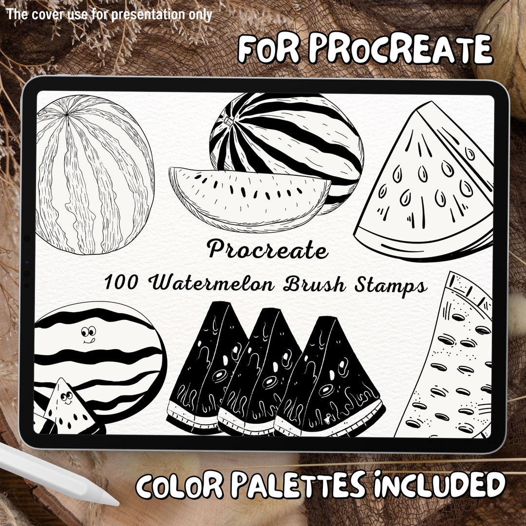 100 Watermelon Brush Stamps | Procreate Watermelon Brush Stamps ...