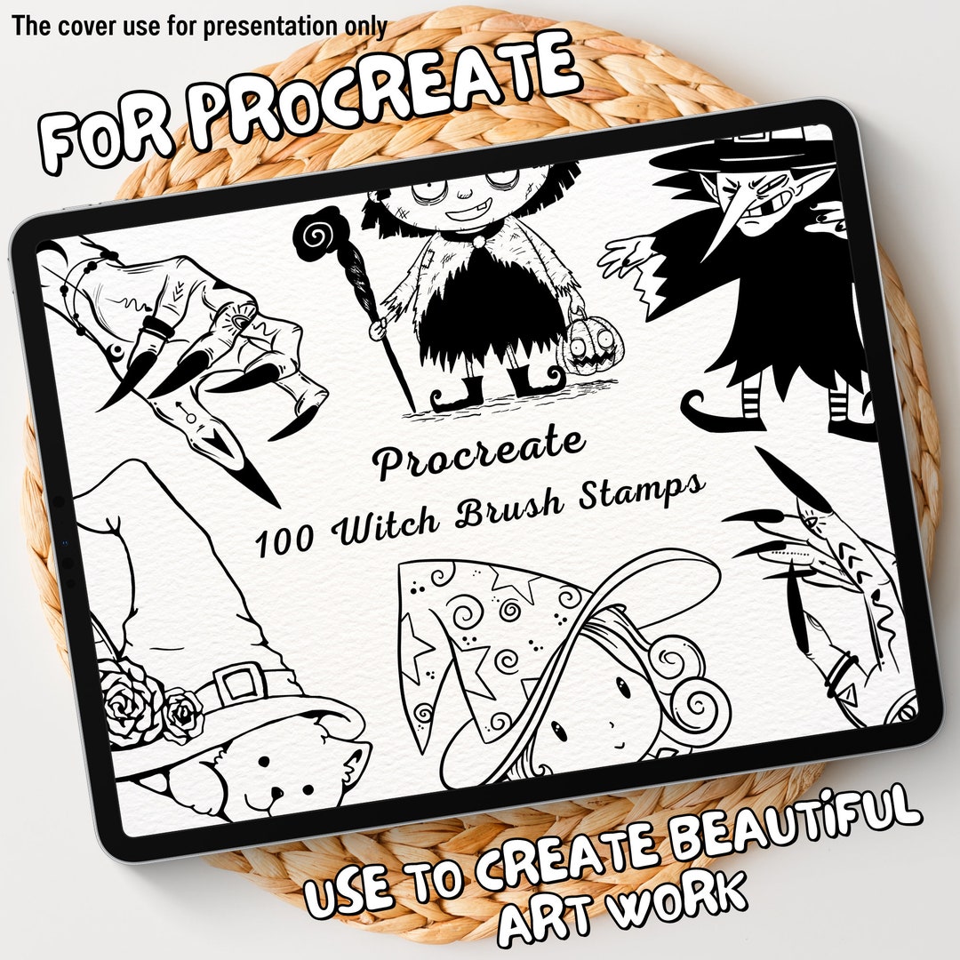 100 Witch Brush Stamps | Procreate Witch Brush Stamps | Witch Procreate ...