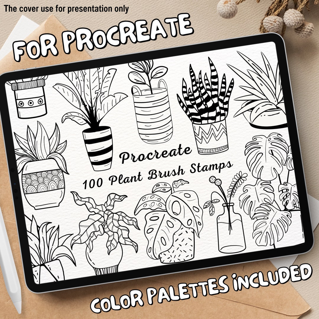 Plant Stamps for Procreate, Digital Botanical Art Brushes, Garden ...