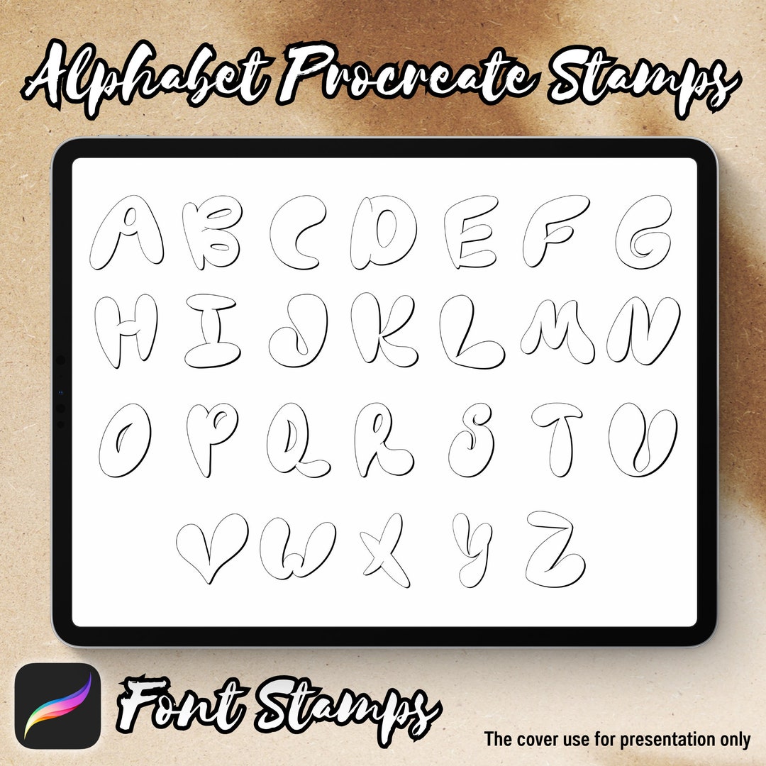 Alphabet Brush Stamps | Procreate Alphabet Brush Stamps | Alphabet ...