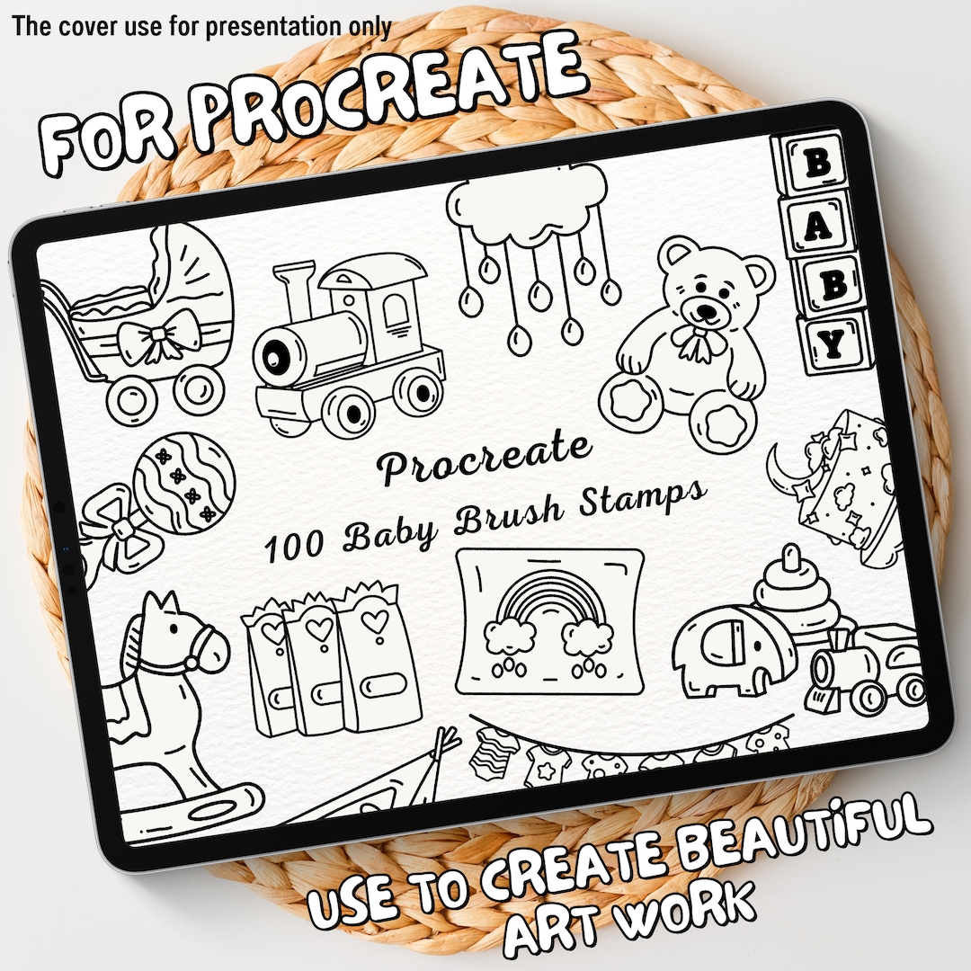 100 Baby Brush Stamps | Procreate Baby Brush Stamps | Baby Procreate ...