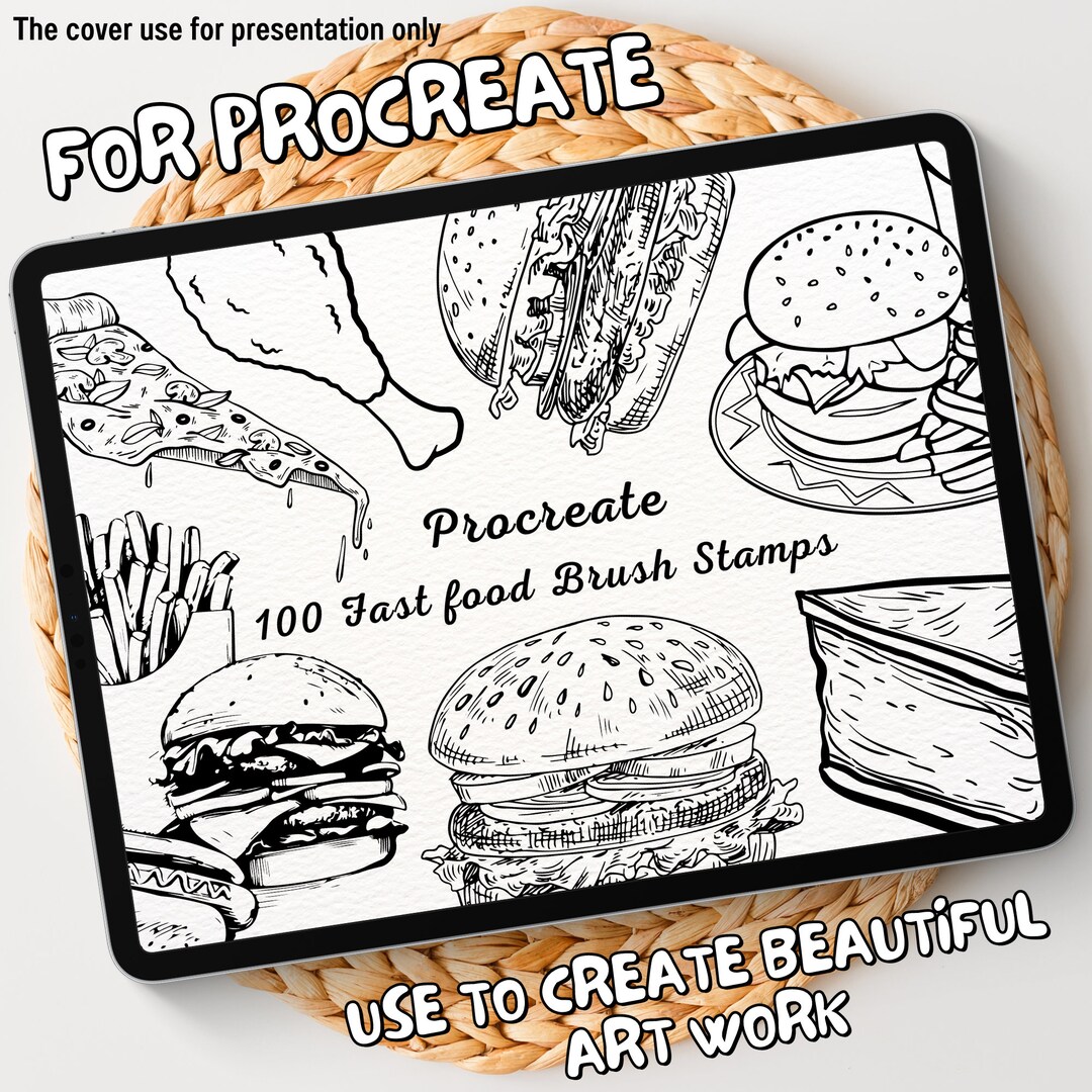 100 Fast Food Brush Stamps | Procreate Fast Food Brush Stamps | Fast ...