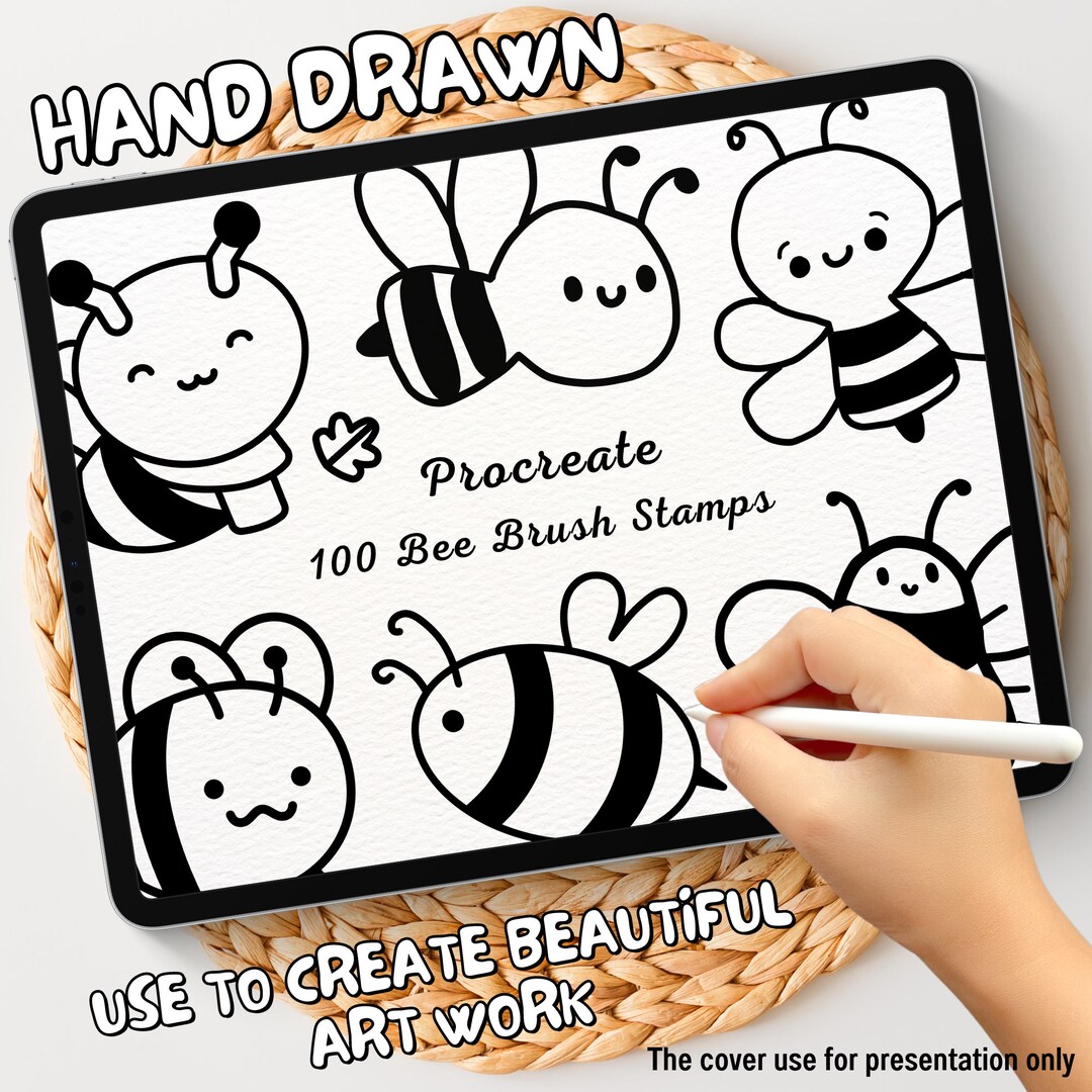 Buy 100 Bee Brush Stamps | Procreate Bee Brush Stamps | Bee Procreate ...