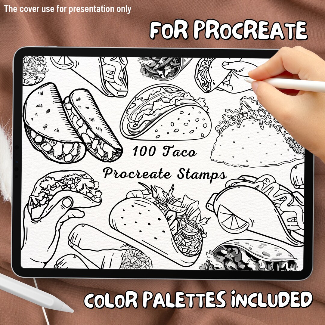 100 Taco Brush Stamps | Procreate Taco Brush Stamps | Taco Procreate ...