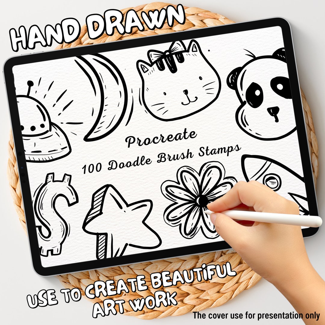 100 Doodle Brush Stamps | Procreate Doodle Brush Stamps | Doodle ...